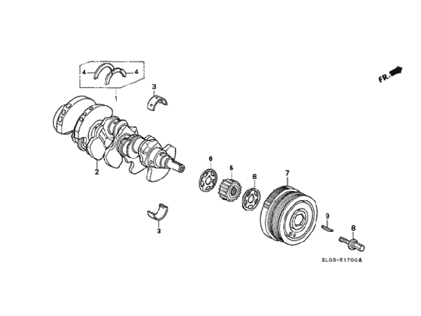 Honda Genuine Crankshaft Thrust Bearing (each) - NSX, 1991-05 (13331 ...
